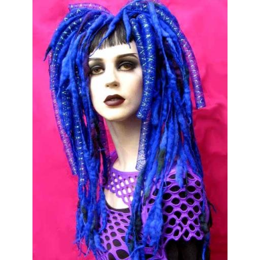 Minilox dread wool falls in Blue with crin